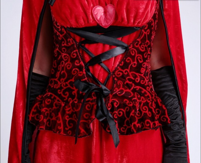 Red long cape for Christmas costume dress lace design high quality FCC00102