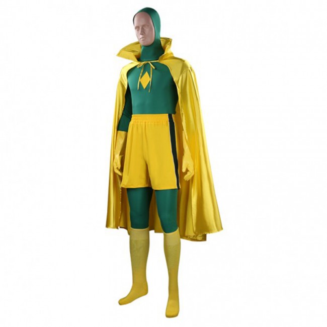 Wanda Vision Vision Jumpsuit Cloak Outfits Halloween Cosplay Costume