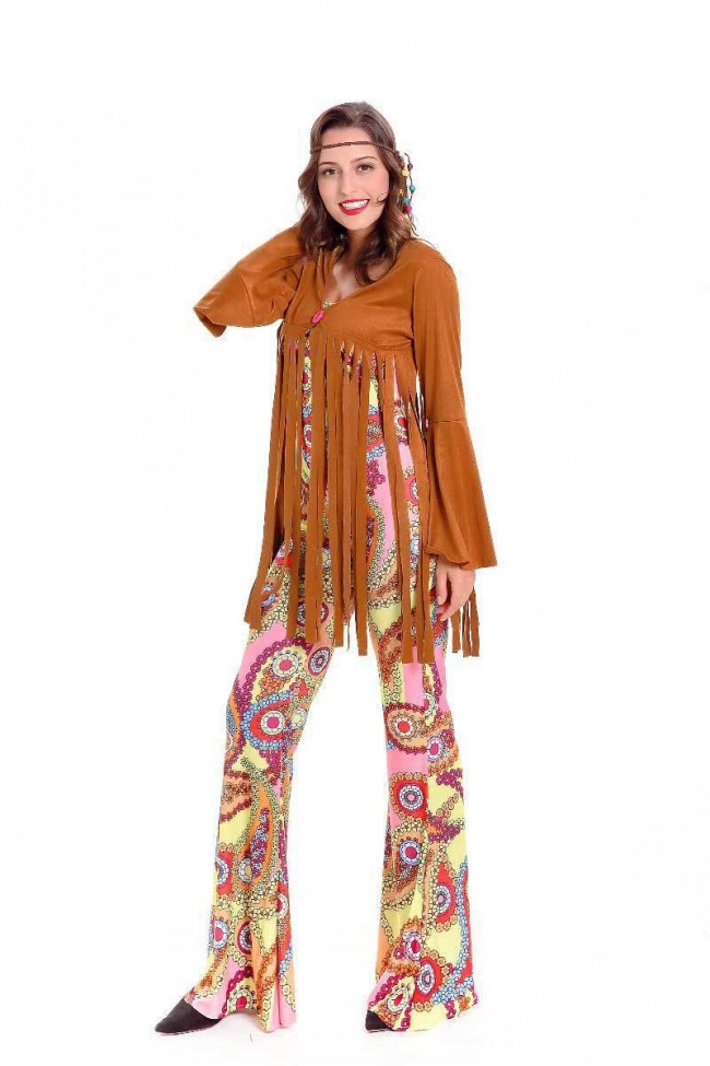 Halloween Hippie Retro Performing Arabic Primitive Lady Cosplay Costume