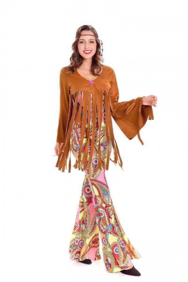 Halloween Hippie Retro Performing Arabic Primitive Lady Cosplay Costume