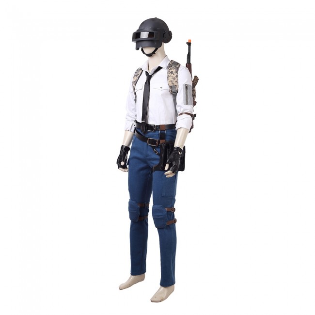 Top Level PUBG Cosplay Costume With Helmet & Backpack
