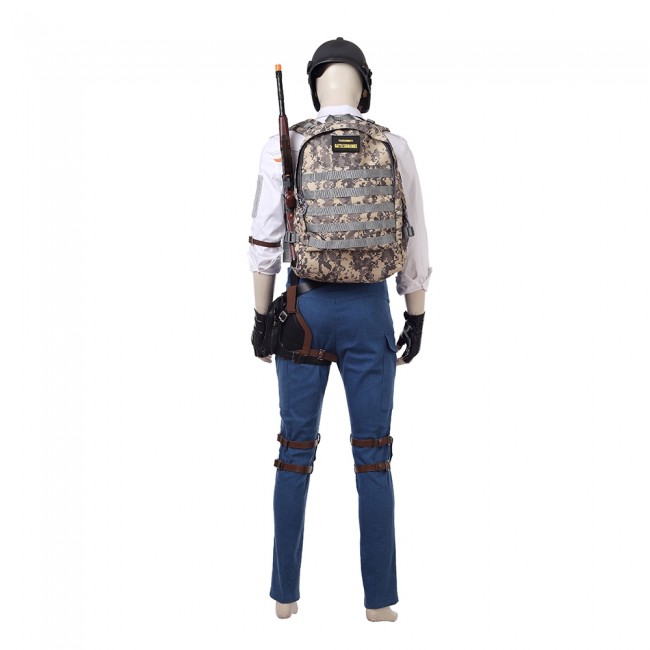 Top Level PUBG Cosplay Costume With Helmet & Backpack
