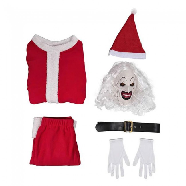 Terrifier 3 Art the Clown Christmas Red Cosplay Costume