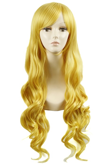 Pretty women girl 80cm long curly wavy Cosplay party fashion hair wigs ...