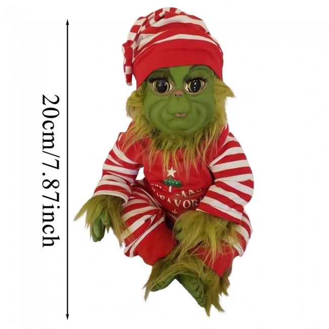 Grinch Doll Cute Stuffed Plush Toy Hairy Grinch Baby Xmas Gifts ...