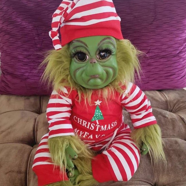 Grinch Doll Cute Stuffed Plush Toy Hairy Grinch Baby Xmas Gifts ...