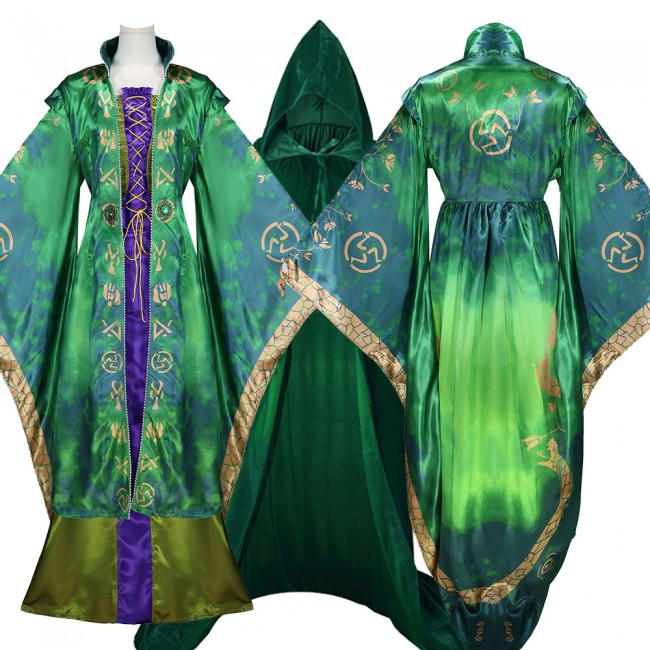 Hocus Pocus 2 Winifred Sanderson Light Green Dress Halloween Cosplay ...