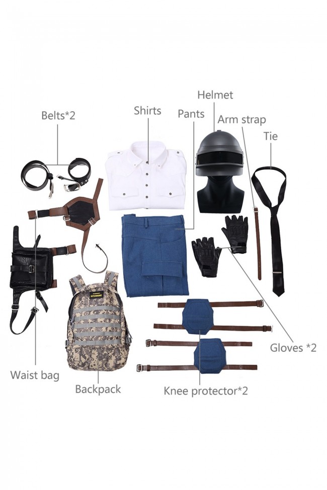 Top Level PUBG Cosplay Costume With Helmet & Backpack - PUBG - Game ...
