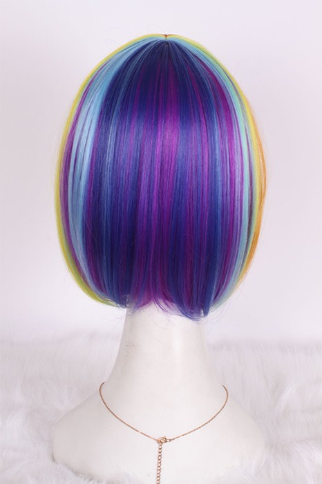 30cm Rainbow BOB Wig Multi-color Very Cool CW0054