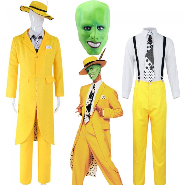 The Mask Stanley Ipkiss Yellow Halloween Cosplay Costume Full Set