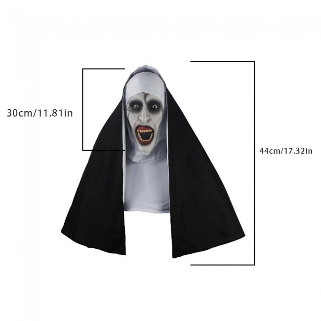 The Conjuring 2: Scary Nun Mask With Hooded Halloween Party Prop