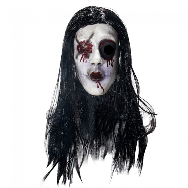 Horrible Weeping Devil Full Head Mask with Wigs Halloween Cosplay Prop