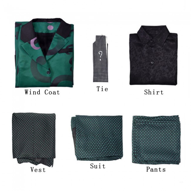 Gotham Riddler Halloween Cosplay Costume Handmade Upgrade Full Set