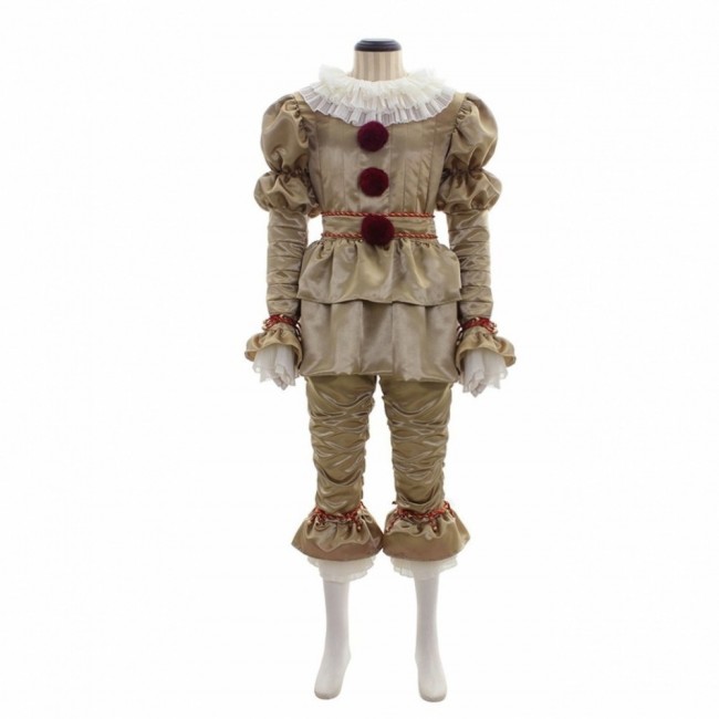 Pennywise Clown Golden Costume With Mask It Chapter 2 Halloween Cosplay ...