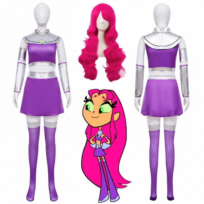 Teen Titans Go Starfire Halloween Cosplay Costume
