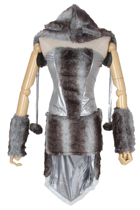 Furry animal timber wolf halloween costumes Gray cool complete set ...