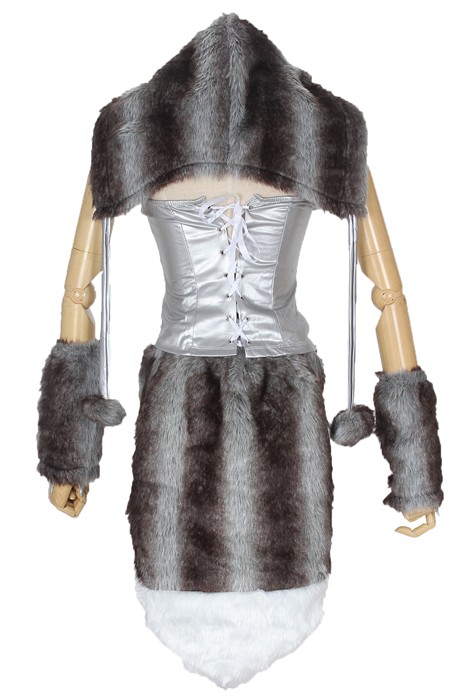 Furry animal timber wolf halloween costumes Gray cool complete set ...